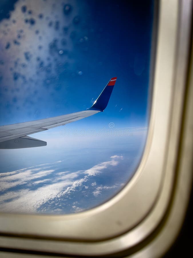 A Wing of an Airplane Photographed from the Window during the Flight ...