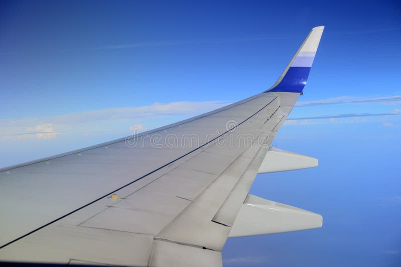 Wing of Airplane from Window Stock Image - Image of nature, business ...