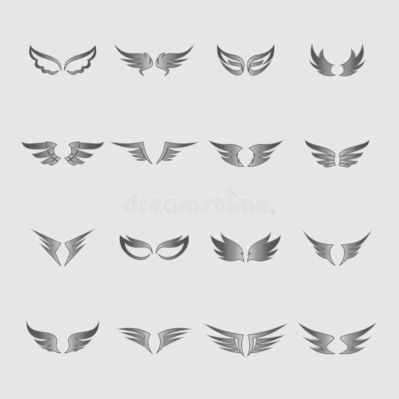 Wing art stock vector. Illustration of honor, medal, silver - 41037699