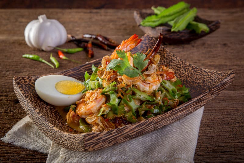 Wing Bean Shrimp Salad stock image. Image of fish, fried - 118746331
