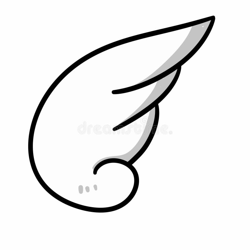 Two Angel Wings Cartoon on White Background , Illustration Stock ...