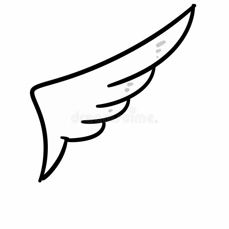Two Angel Wings Cartoon on White Background , Illustration Stock ...
