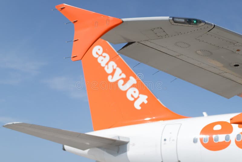 Wing of easyJet editorial stock photo. Image of flight - 57700793