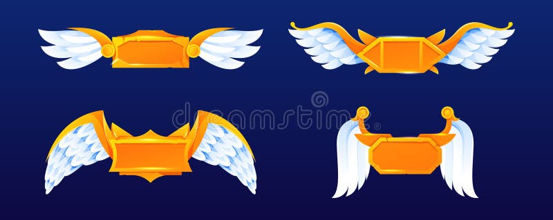 Wing Emblem Frame, Game User Interface Stock Illustration ...