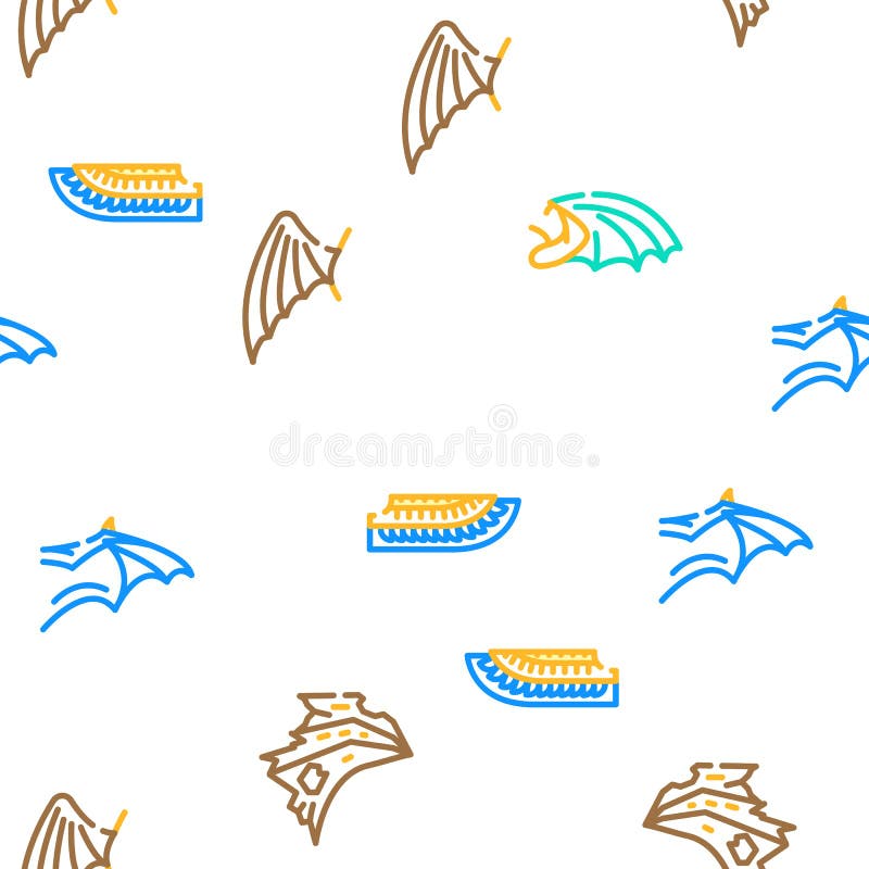 Wing Fly Animal, Bird and Insect Vector Seamless Pattern Stock ...