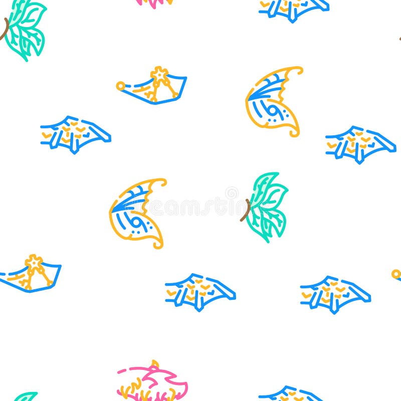 Wing Fly Animal, Bird and Insect Vector Seamless Pattern Stock ...