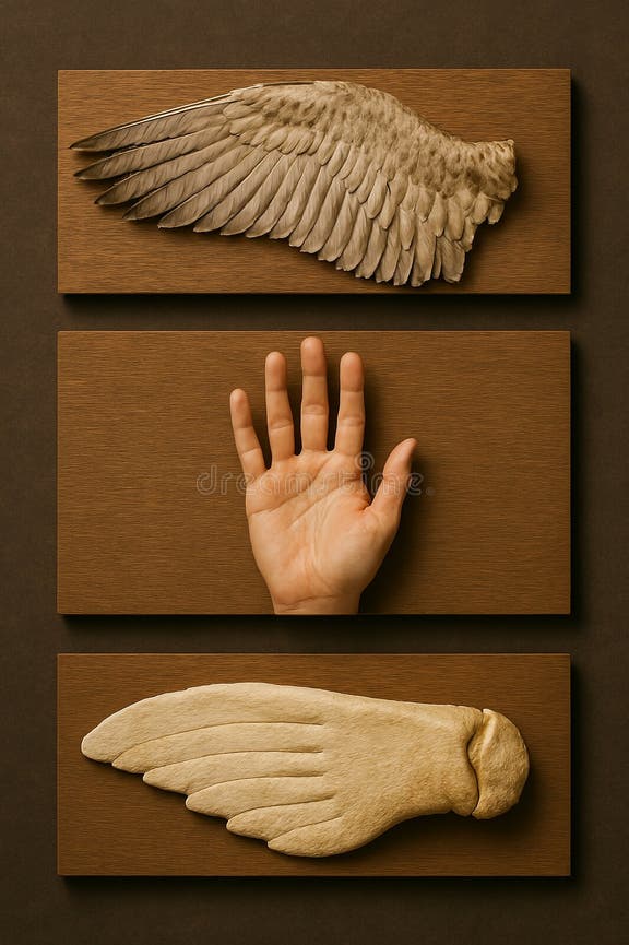 Wing, Human Hand, and Flipper Evolution Comparison Stock Illustration ...
