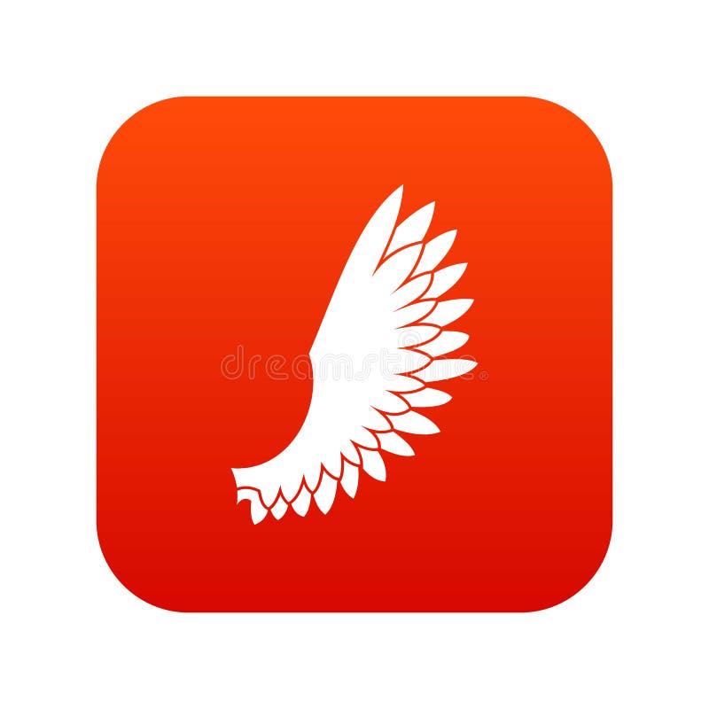 Wing icon digital red stock vector. Illustration of badge - 101692630