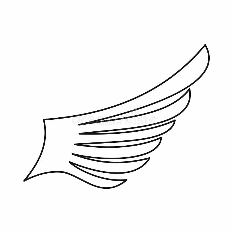 Wing icon, outline style stock vector. Illustration of angel - 81985667