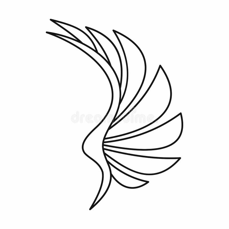 Wing icon, outline style stock vector. Illustration of ornithology ...