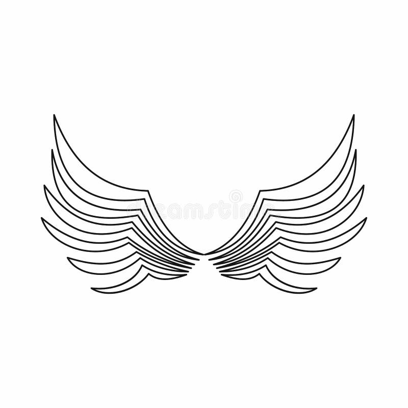 Wing icon, outline style stock vector. Illustration of animal - 81989038