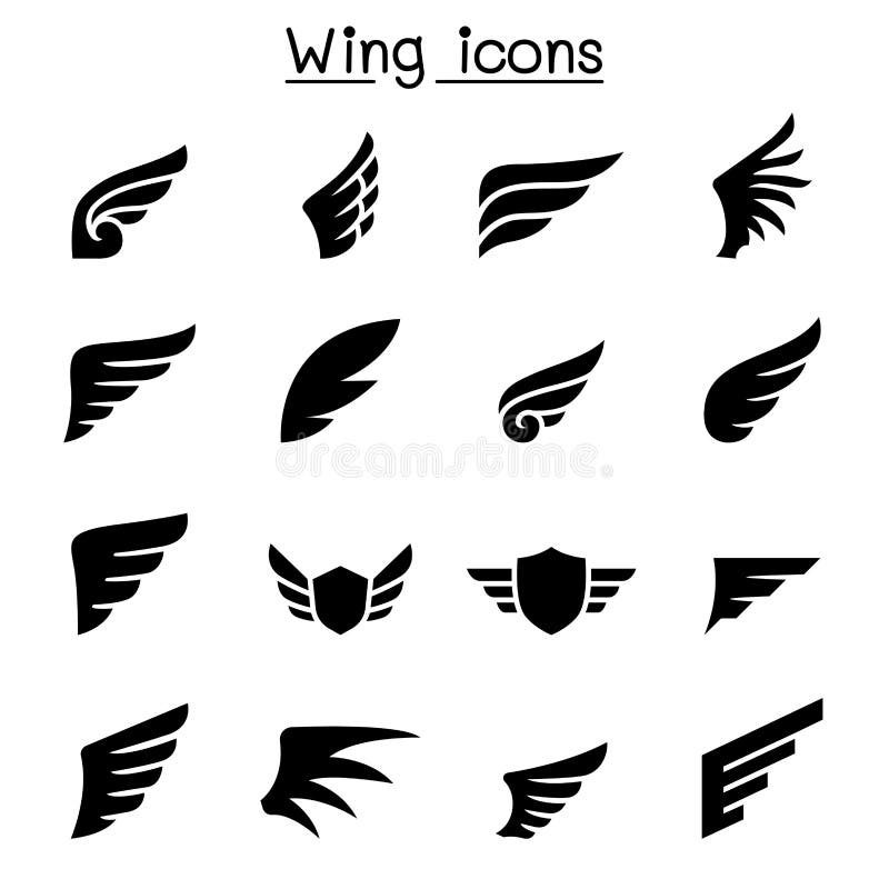 Wing Icon Set illustration de vecteur. Illustration du minimal - 104489775