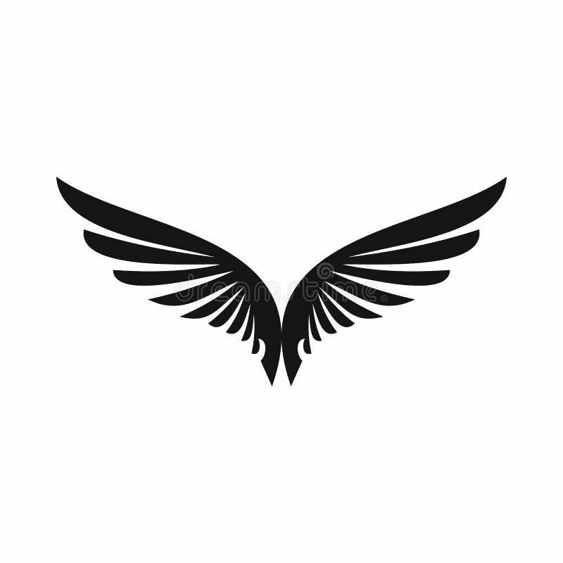 Wing icon, simple style stock vector. Illustration of insignia - 81987396