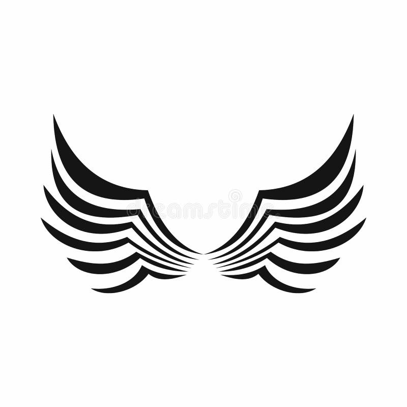 Wing icon, simple style stock vector. Illustration of fantasy - 81987011