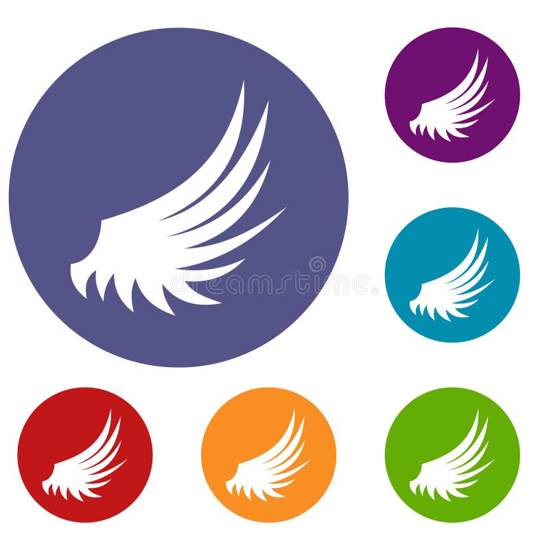 Wing icons set stock vector. Illustration of eagle, element - 95683756
