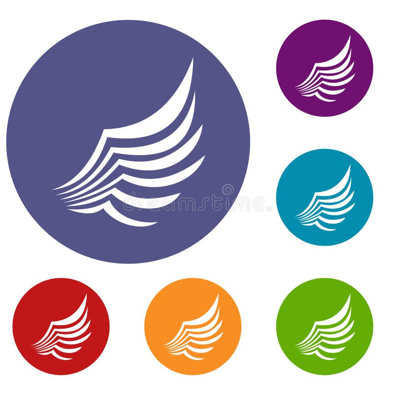 Wing icons set stock vector. Illustration of heraldic - 95684013