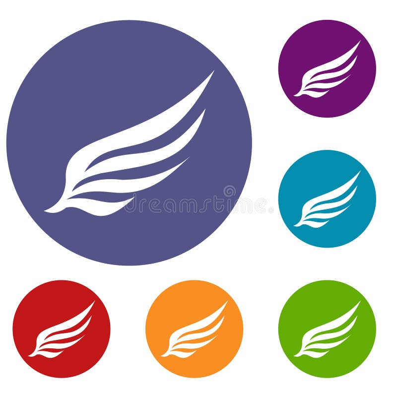 Wing icons set stock vector. Illustration of blue, fantasy - 95684174