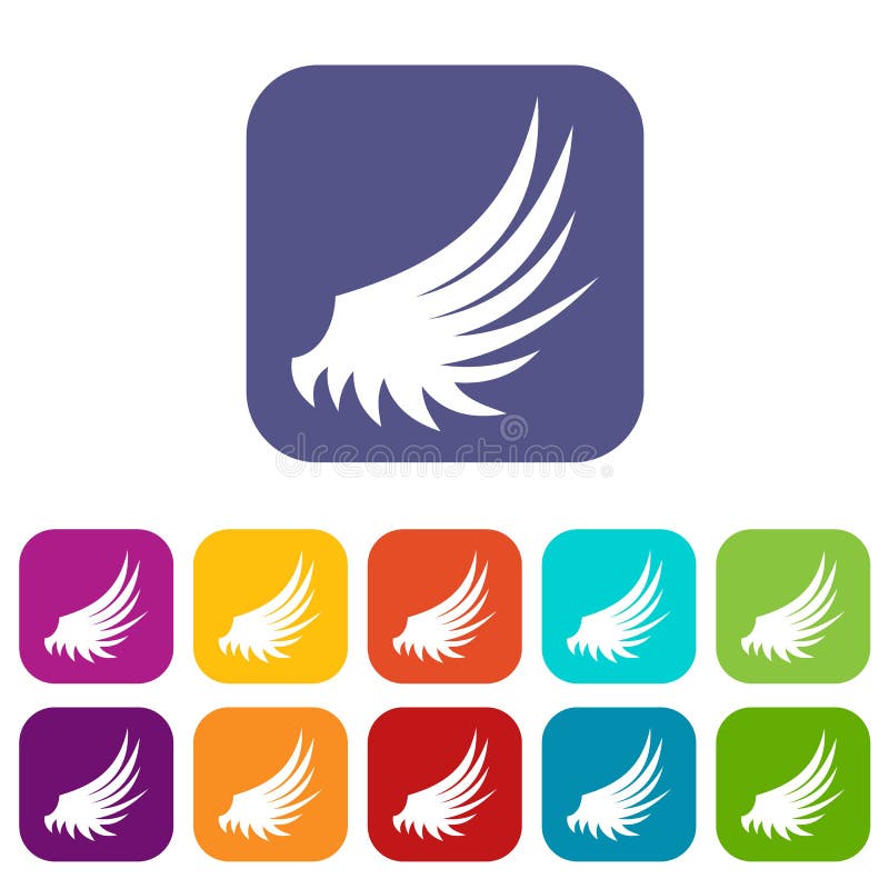 Wing icons set stock vector. Illustration of antique - 96298603
