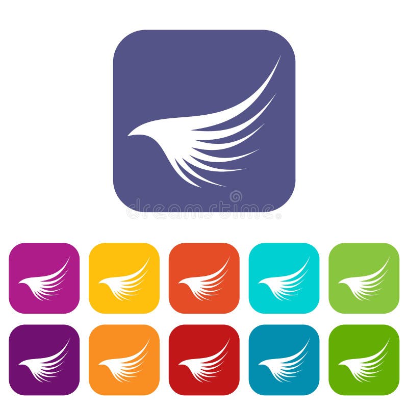 Wing icons set stock vector. Illustration of fantasy - 96298622