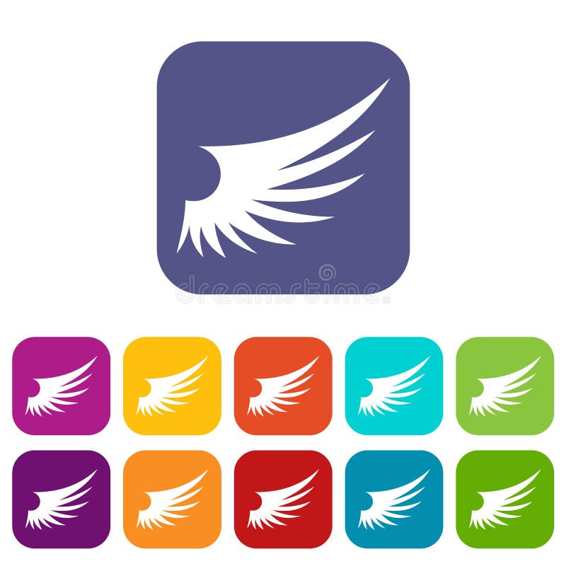 Wing icons set stock vector. Illustration of eagle, badge - 96298630