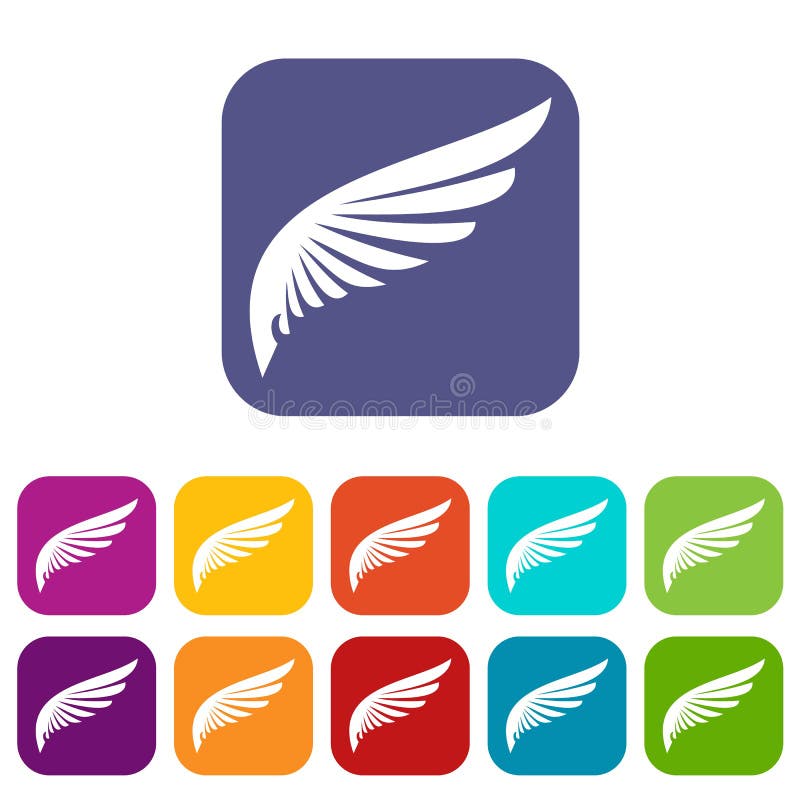Wing icons set stock vector. Illustration of abstract - 96298718