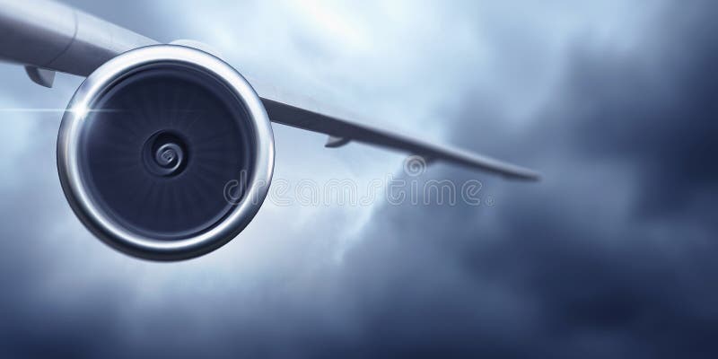 Close of Airplane in Sky. Mixed Media Stock Photo - Image of rotor ...