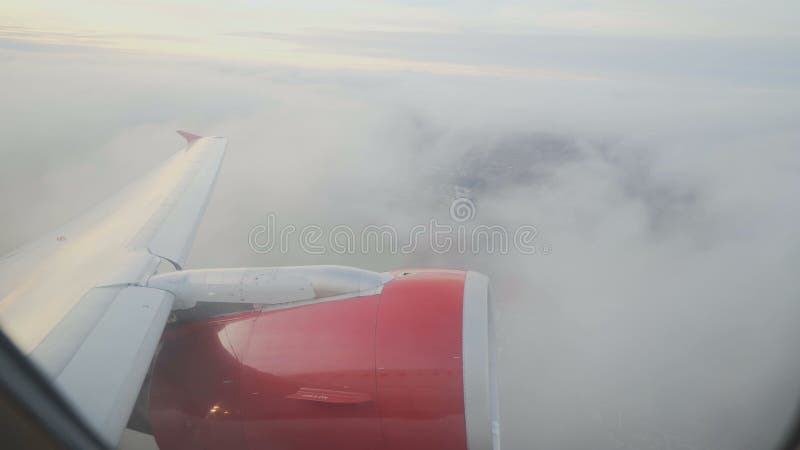 Wing of the Jet Plane Crosses the Clouds in the Sky Stock Video - Video ...