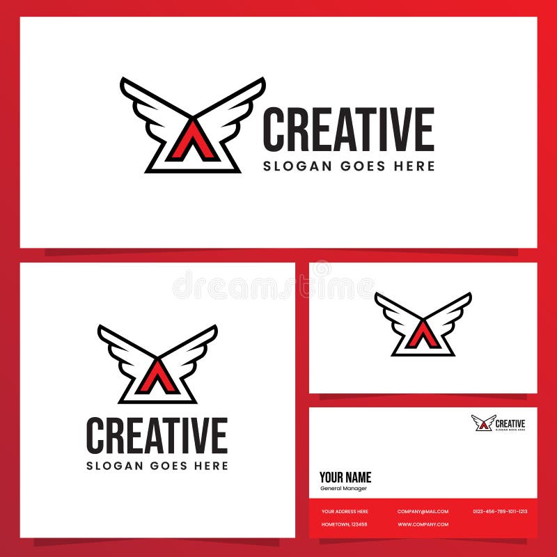 Wing Letter a Logo Design and Business Card Template Stock Vector ...
