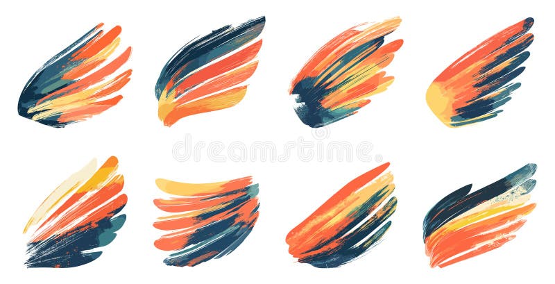 Wing Logo Collection Stylized Illustrations Trendy Style on White ...