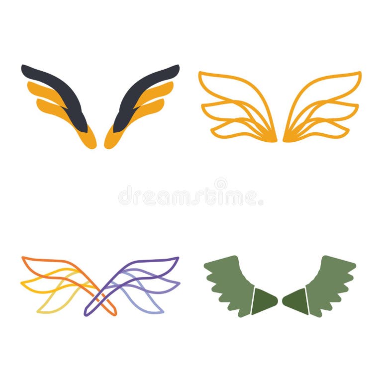 Wing Logo Template Icon stock vector. Illustration of black - 340601140