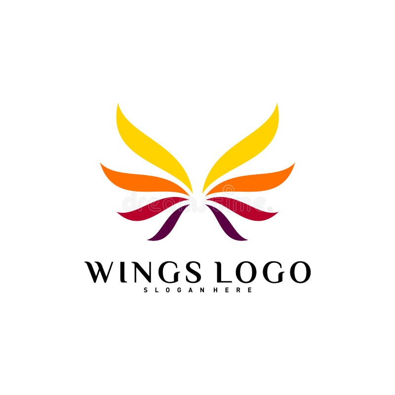 Wing Logo Vector. Color Wing Logo Design Concept Template Vector Stock ...