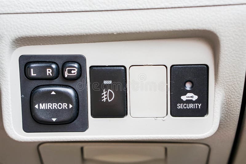 Wing Mirror Personal Car Control Panel Stock Image - Image of closeup ...
