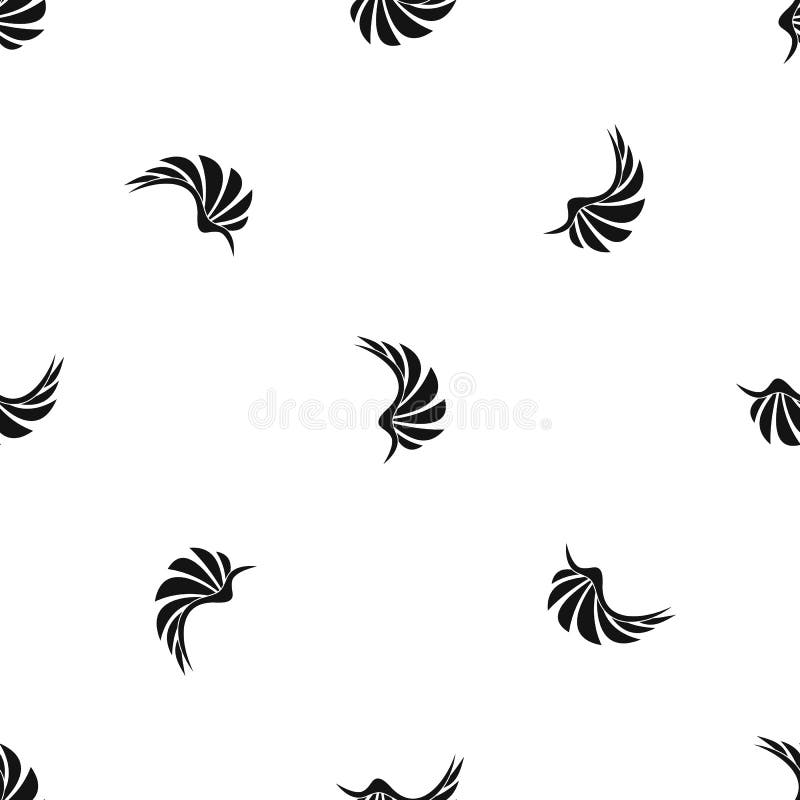 Wing Pattern Seamless Black Stock Vector - Illustration of badge ...
