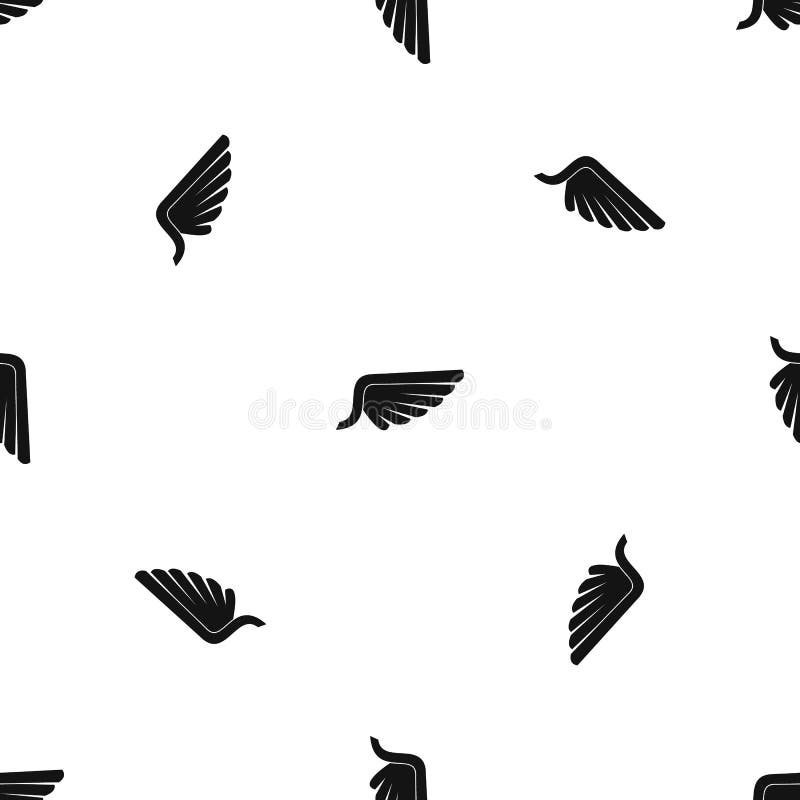 Wing Pattern Seamless Black Stock Vector - Illustration of national ...