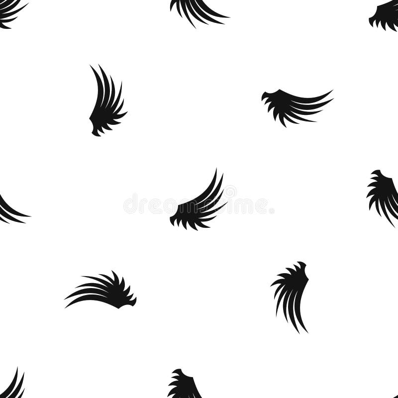 Wing Pattern Seamless Black Stock Vector - Illustration of emblem ...