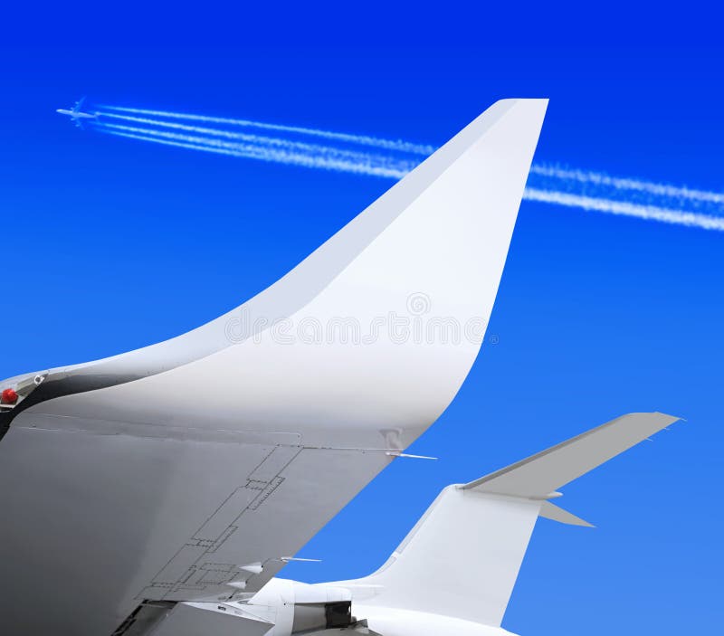 Airplane Big Four Engines Aviation Airport Contrail Clouds Stock Image ...
