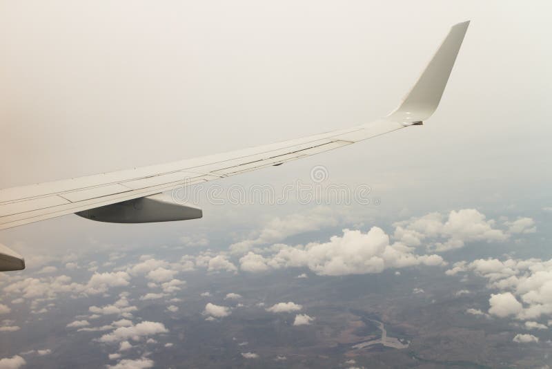 Wing of a Plane from Aerial View Stock Photo - Image of horizon ...