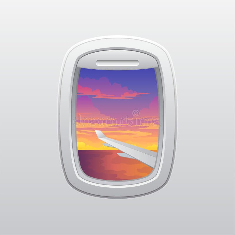 Plane Window Sunset Stock Illustrations – 701 Plane Window Sunset Stock ...