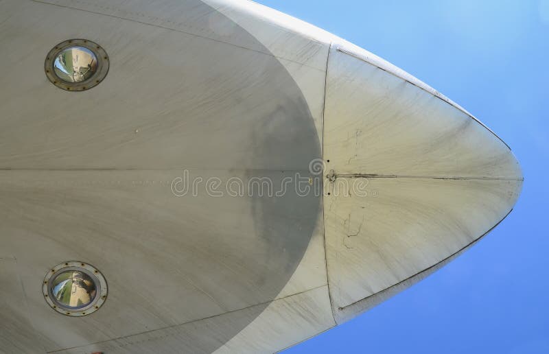 The wing of the plane stock image. Image of nose, metal - 113555181