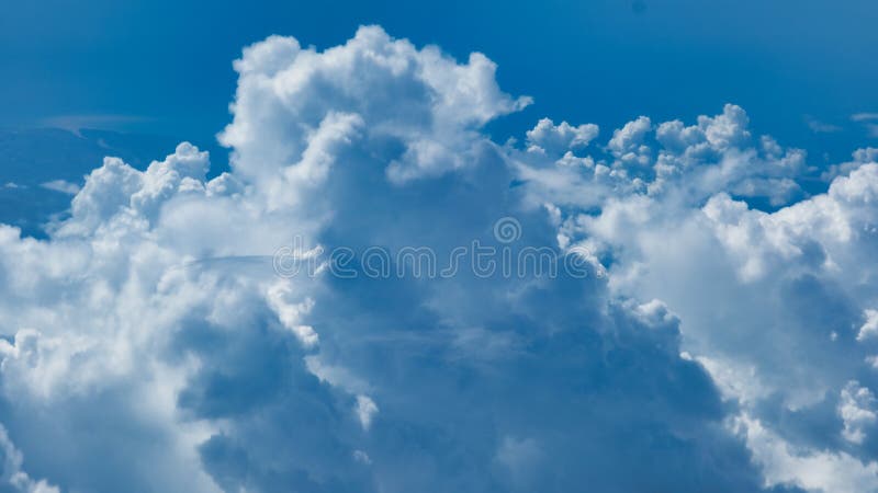 The Wing of a Plane is Seen in the Sky Stock Photo - Image of white ...