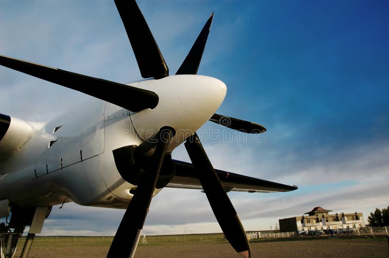Wing with propeller stock photo. Image of house, field - 24772158