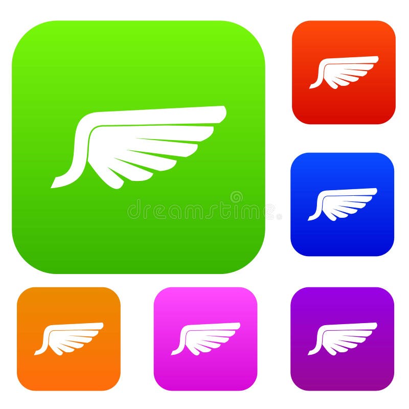 Wing set collection stock vector. Illustration of green - 98008547