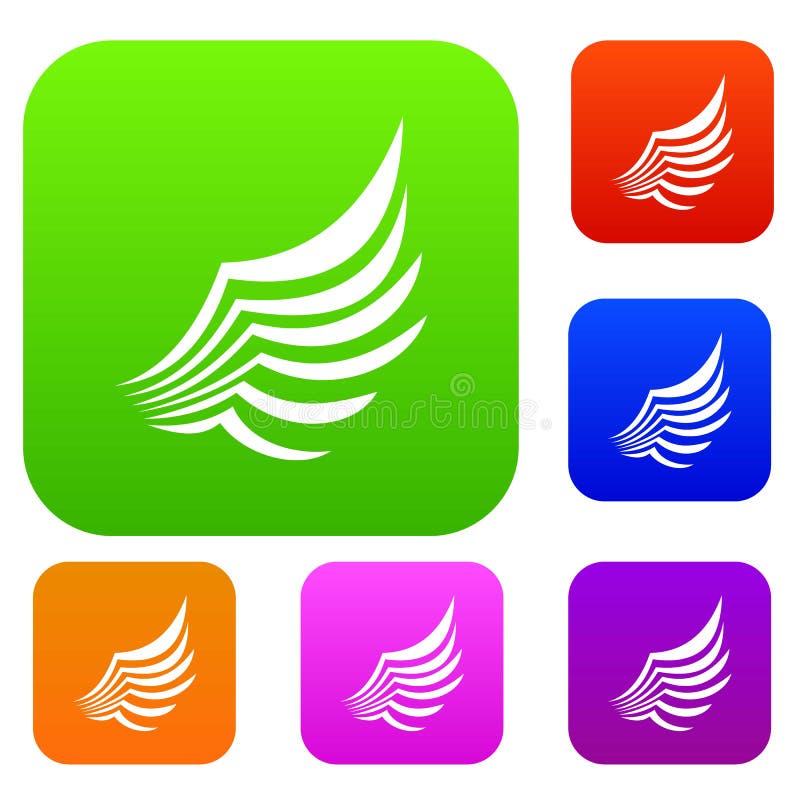 Wing set collection stock vector. Illustration of heraldic - 98008763
