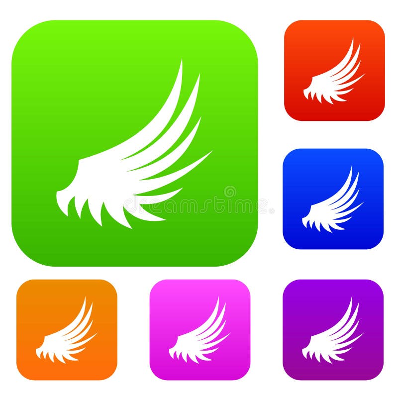 Wing set collection stock vector. Illustration of heraldic - 98009036