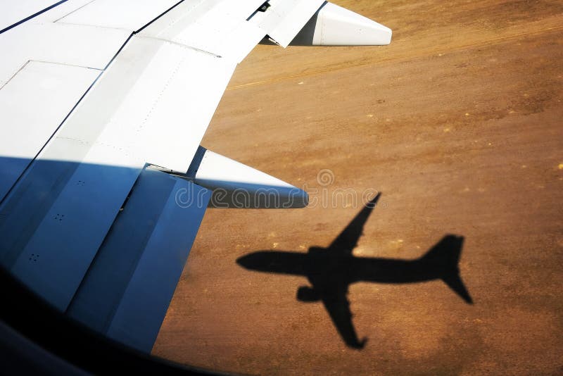 Plane and shadow stock image. Image of plane, landscape - 15889243