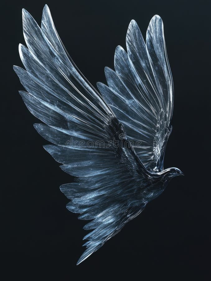 Winged Bird Ice Art stock image. Image of winter, surface - 362052879