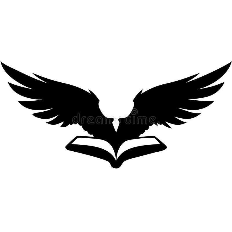 Winged Book Silhouette Symbolizing Freedom Knowledge and Imagination ...