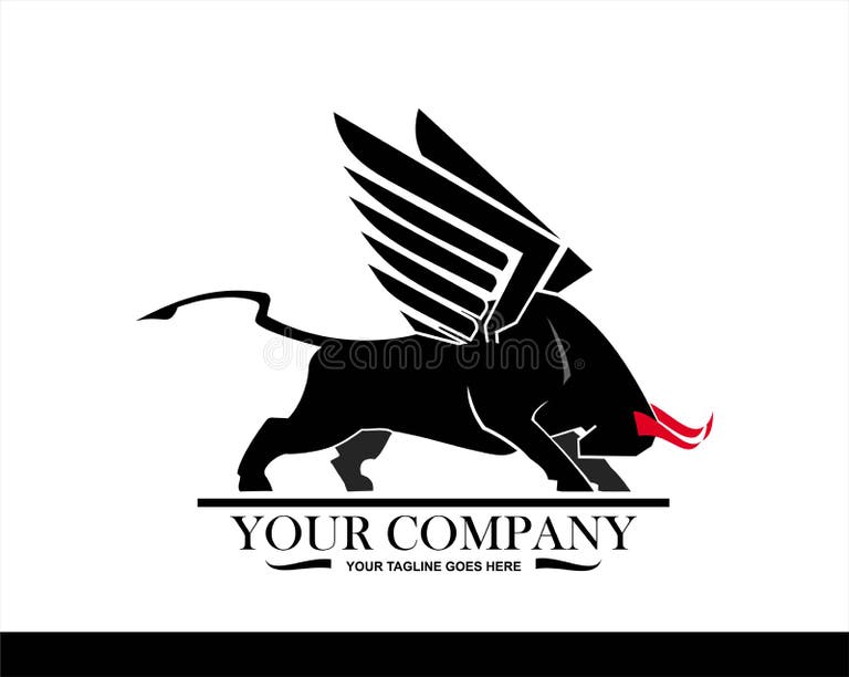 Winged bull logo stock vector. Illustration of attack - 171078273