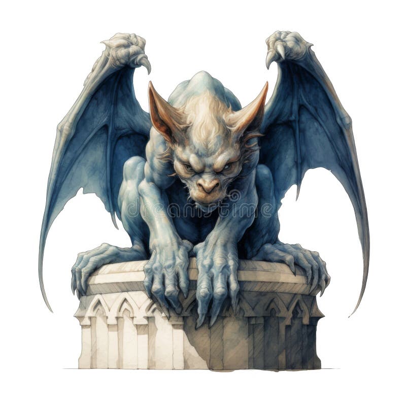 A Winged, Clawed, and Ferocious Gargoyle Statue Stock Photo - Image of ...