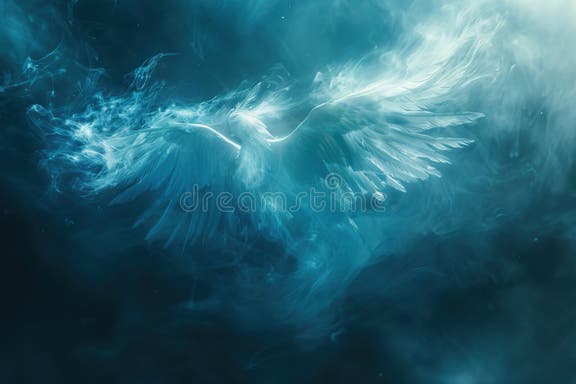 A Winged Creature is Flying through a Blue Sky Stock Photo - Image of ...